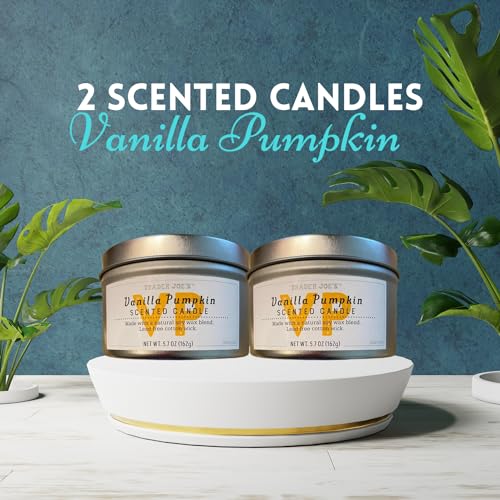 Trader Joe's Vanilla Pumpkin Scented Candle (Vanilla Pumpkin, 2 Packs)