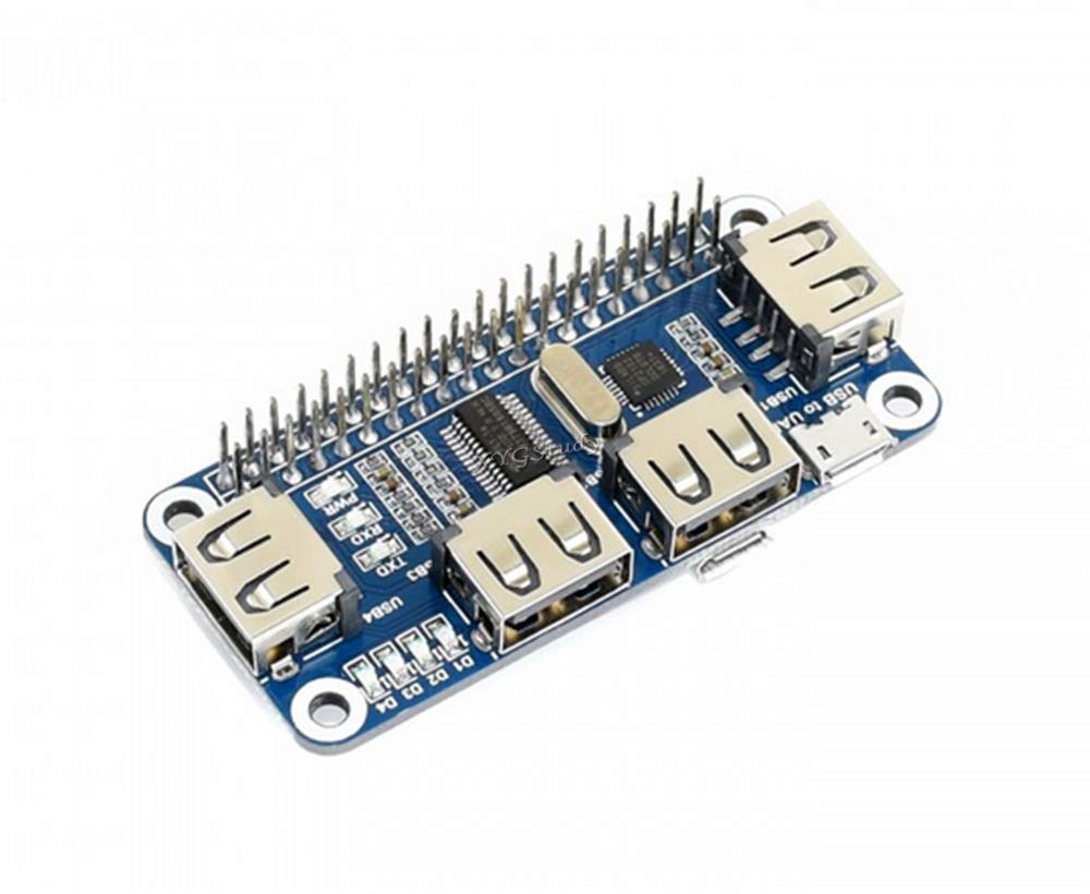 USB to UART Onboard 4 Port USB HUB HAT for Raspberry Pi Zero/Zero W WH@XYGStudy