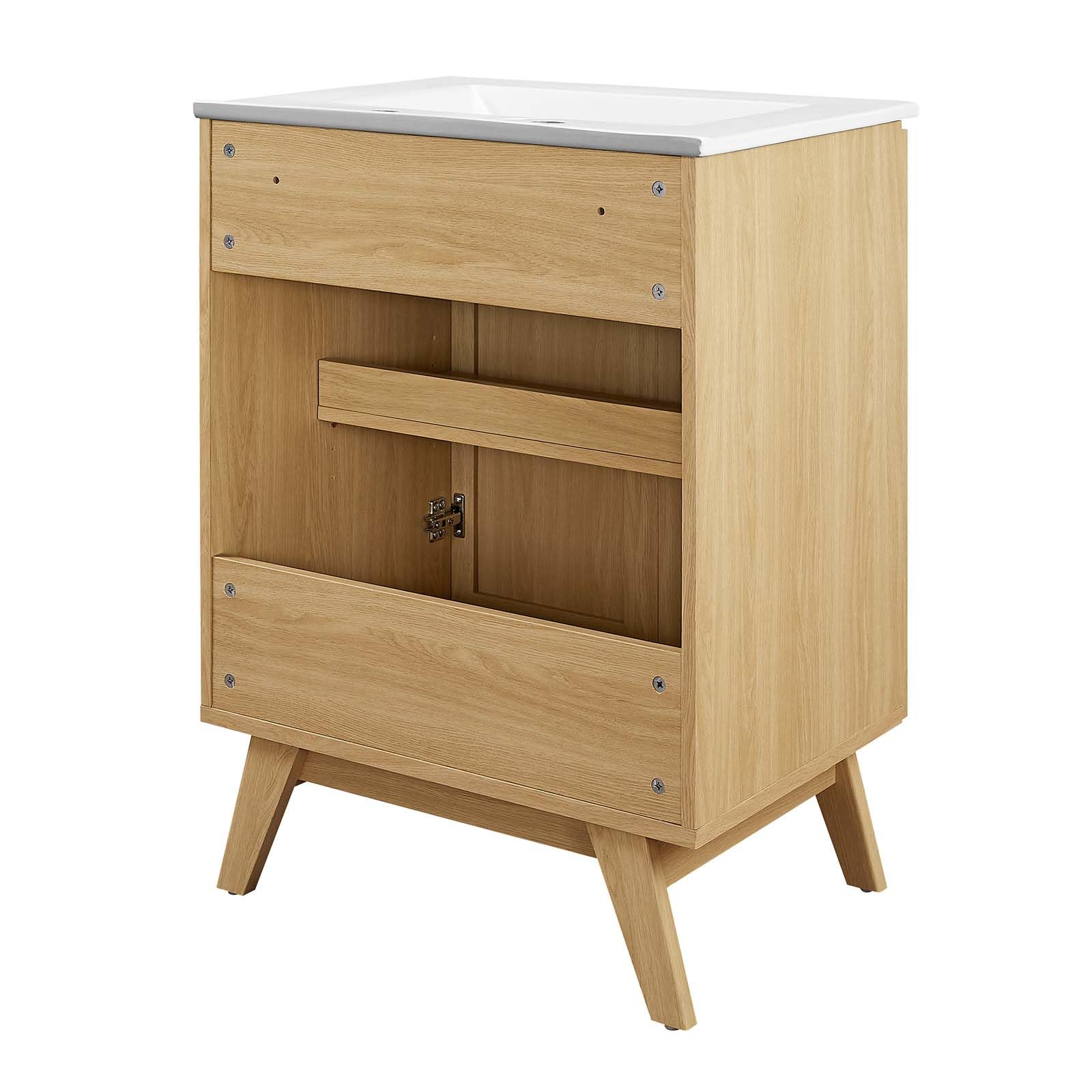 Modway EEI-6713-OAK-WHI Soma 24” Bathroom Vanity, Oak White