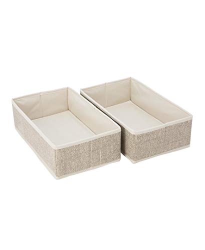 Simplify Drawer Organizer, Good for Socks, Bras, Ties, Camiās, Baby Clothes & Accessories, Rectangle - 2 Pack, Beige