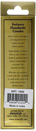Moustache and Beard Comb by Swissco | Hair Comb for Men | Handmade Tortoise Combs for Men | Pocket Comb,Brown,4.5 Inch comb