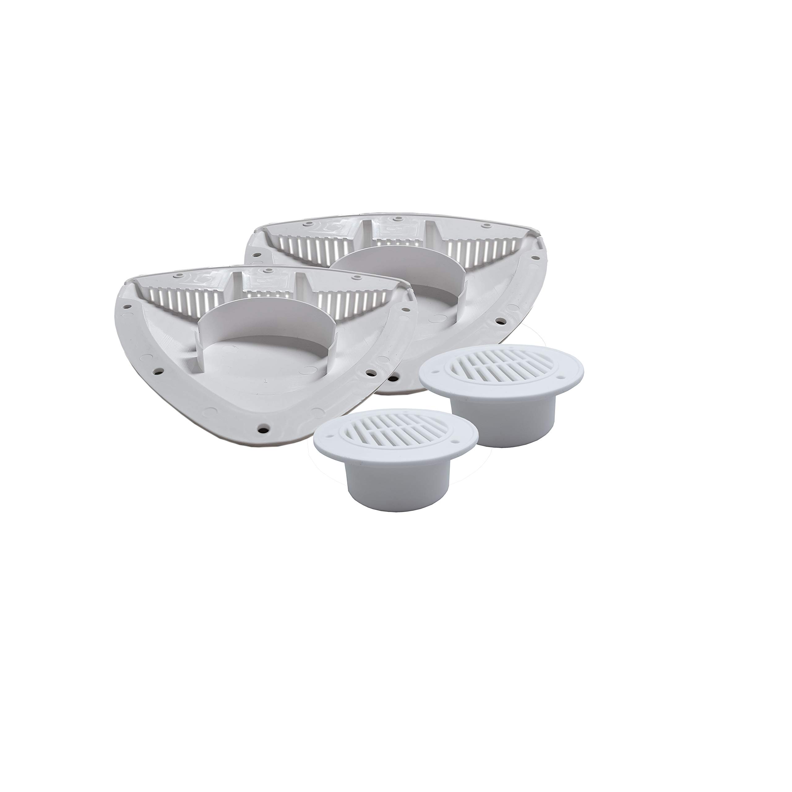 Class A Customs | RV ATV Cycle Truck Cargo Work Trailer Side Air Vents | Two Pack | White | High Tech/Arrow Design
