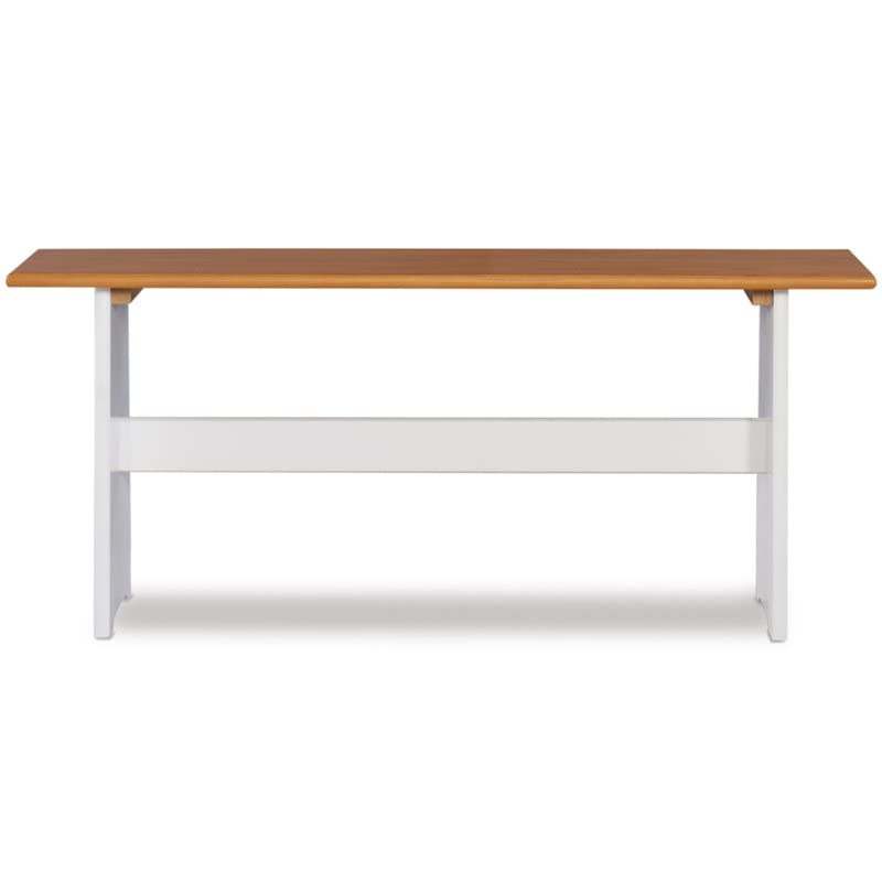 Riverbay Furniture Indoor 3 Piece Kitchen Corner Nook Table Booth Bench Breakfast Dining Set in White