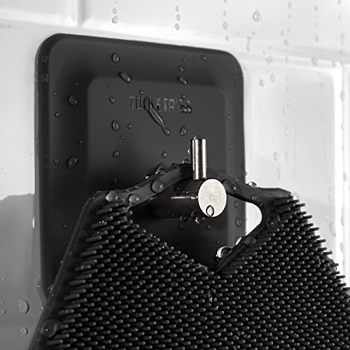 Tooletries - The Arnold Bathroom & Storage Hook - Silicone Toiletry Organizer, Shower & Bathroom Accessory - Features Silicone-Grip Technology, Removable & Reusable - Charcoal