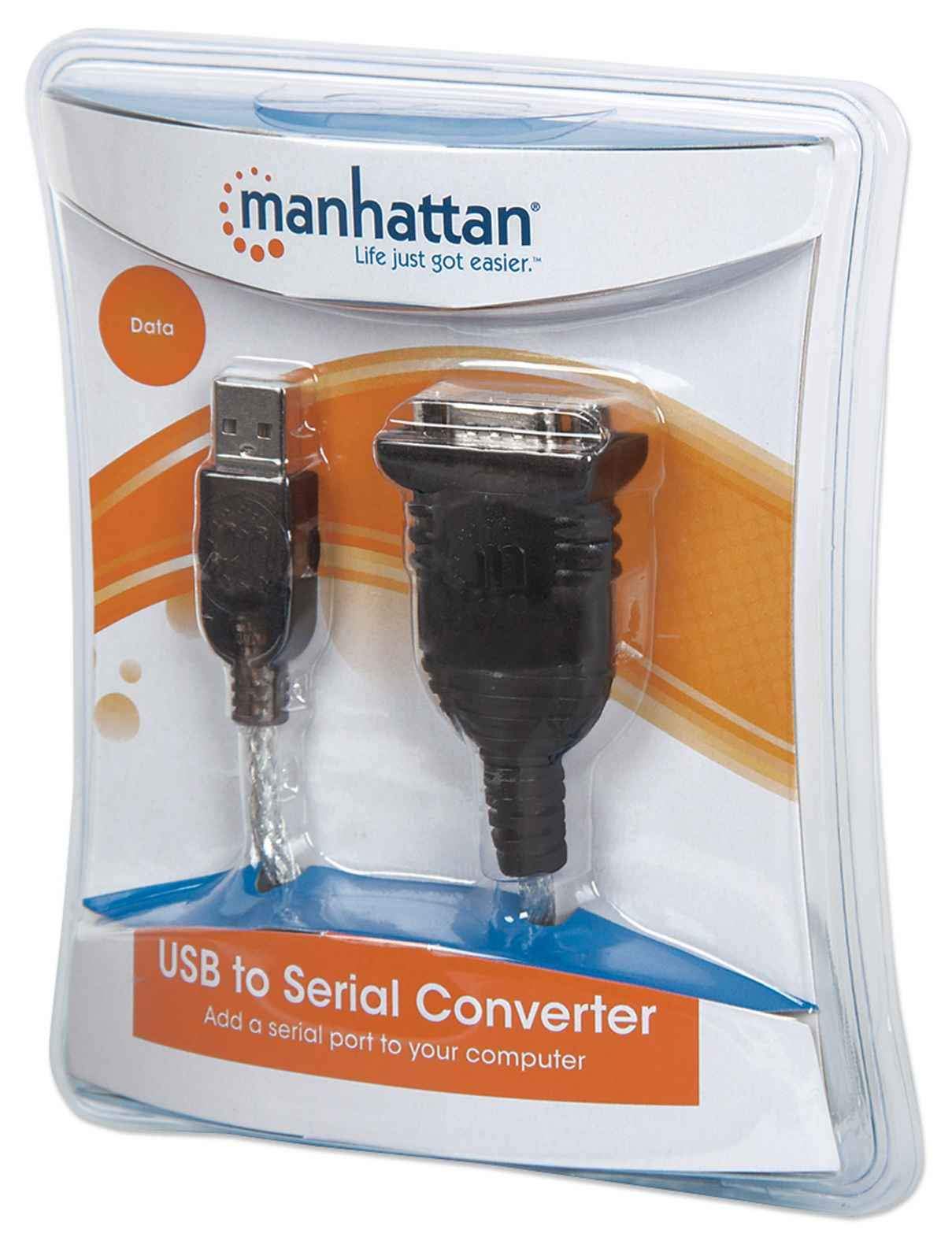 MANHATTAN USB to Serial Converter Connects One Serial Device to A USB Port (205146)