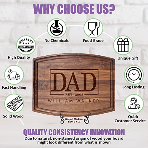 Tayfus Personalized Cutting Boards for Men - Customized Wood Meat Boards for Grill Masters - Unique Custom Gift Ideas for Father's Day, Christmas, Birthday, Anniversary for Men, Dad, Grandpa and Him