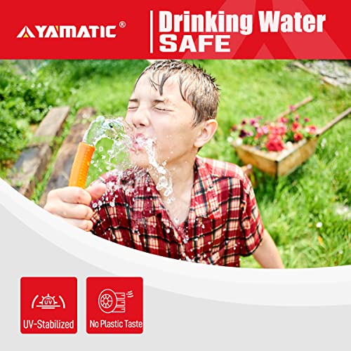 YAMATIC Heavy Duty Garden Hose 5/8 in x 30 ft, Ultra Flexible Water Hose, Drinking Water Safe, All-weather, Lightweight, Burst 600 PSI
