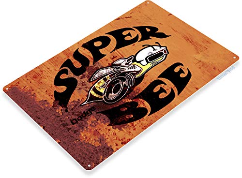 Tinworld Tin Sign Dodge Super Bee Garage Auto Shop Retro Rustic Metal Sign Decor B348