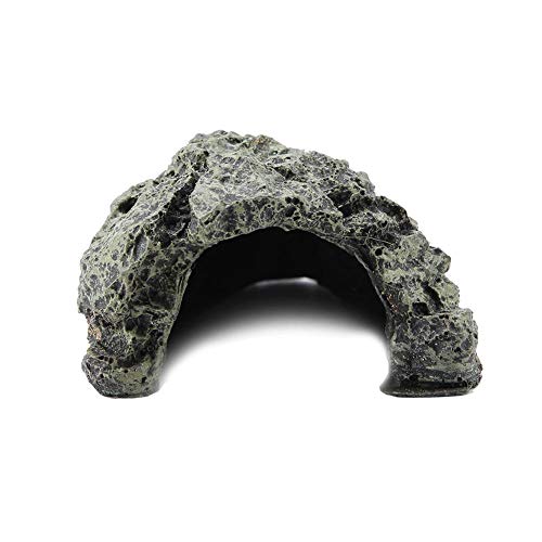 TOPINCN Fish Hiding Cave Aquarium Non-Toxic High Simulation Crawling Turtle Reptile Basking Hide Habitat Tank Decoration Ornament(Small)