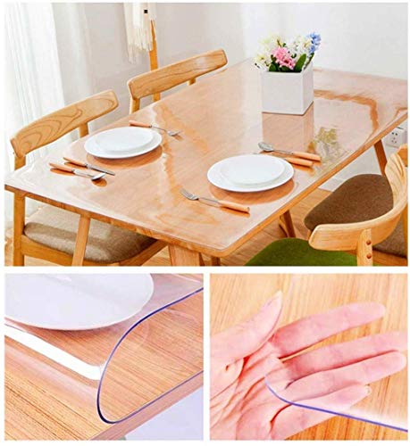 VALLEY TREE 24 x 48 Inch Clear Table Cover Protector,1.5mm Thick PVC Plastic Desk Mat, Tablecloth Clear Desk Protector, Waterproof Table Pad Mat for Dining Table Office Desk