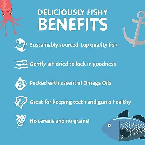 SKIPPER'S Cod Fish Skin Twists Dog Chews - 100% Fish Skin Grain Free Treats for Dogs, High in Protein & Low in Fat, Essential Omega 3 Oils | Great for Teeth (Short, 2.5 Oz)