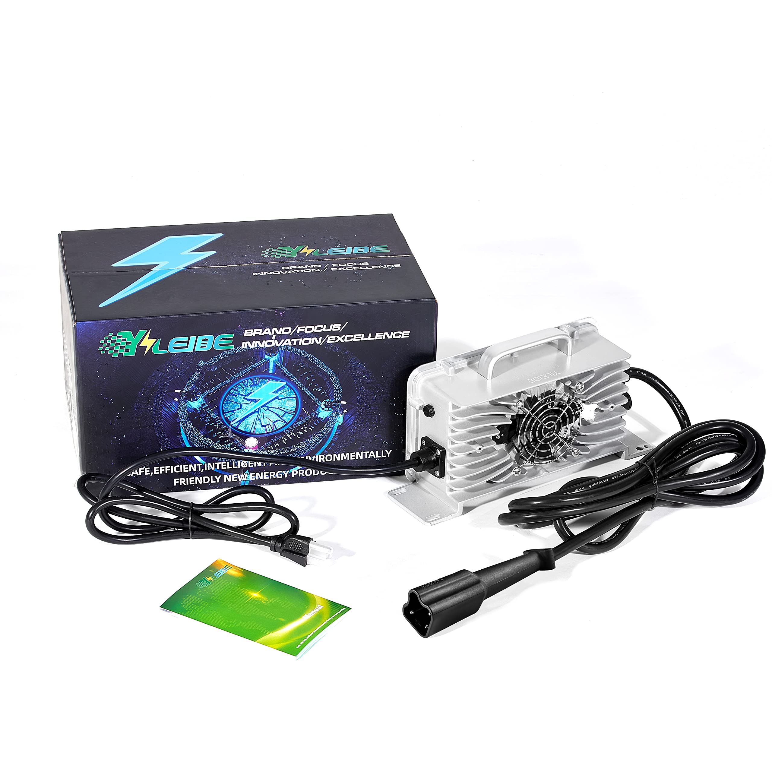 YILEIDE E1500W-2 Seris 48V15A Golf cart Battery Charger with 3-pin Leaf Plug for 48V Yamaha Drive/G29 Golf carts