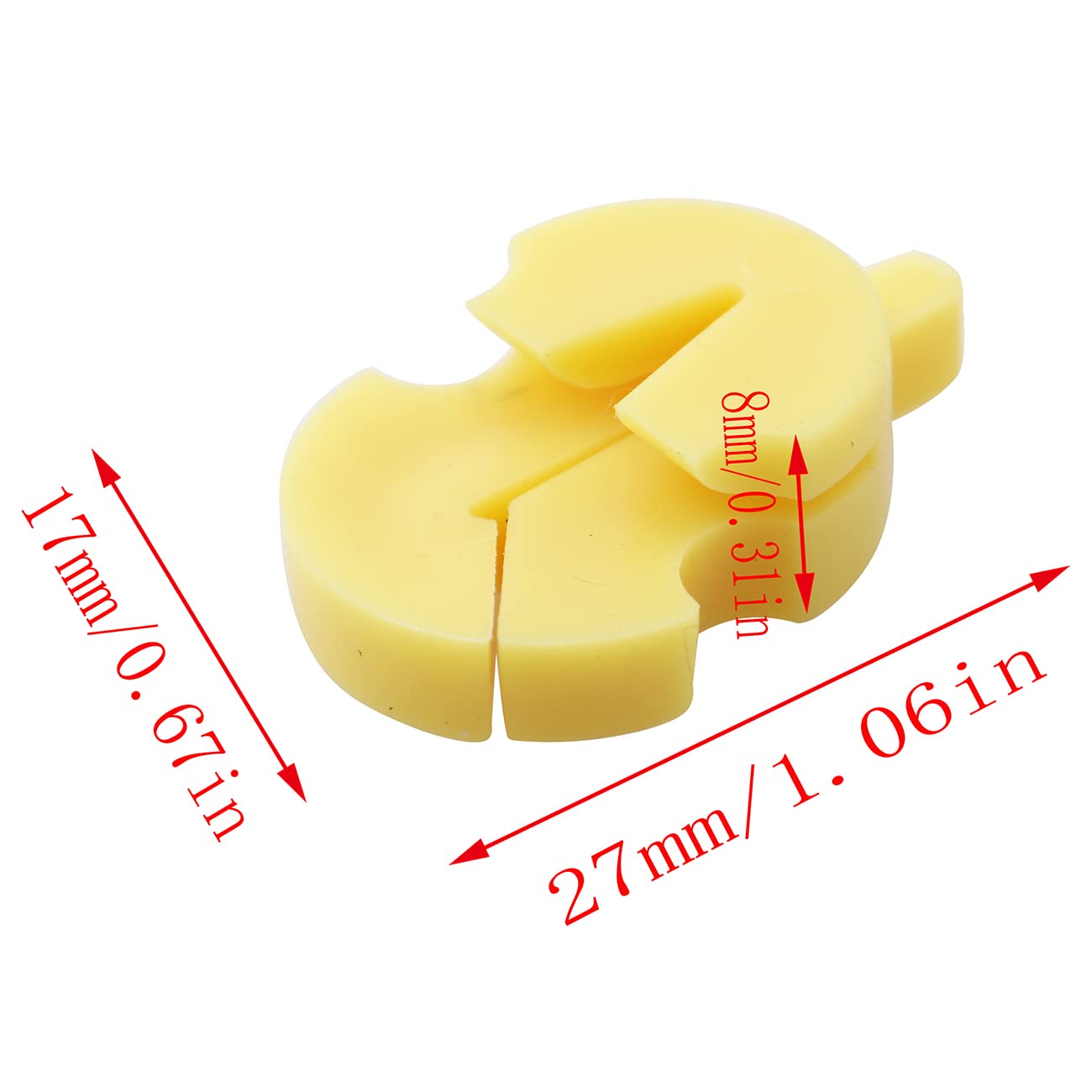 LQ Industrial 3pcs Tourte Style Rubber Mute Tourte-Style Yellow Rubber Mute for All Violins Small Violas Ultra Practice Silencer