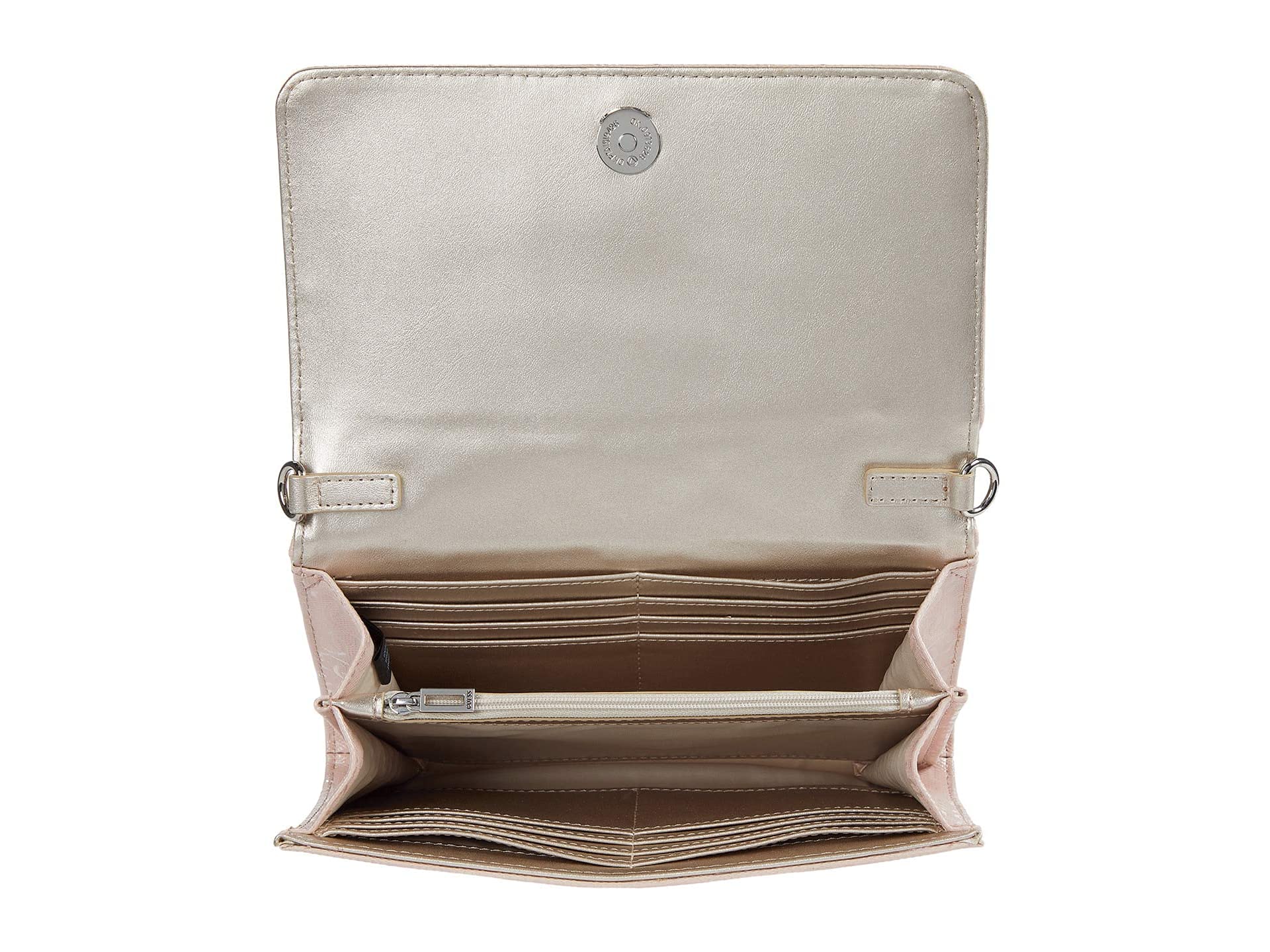 GUESS Ariella Wallet On a String Crossbody Blush One Size