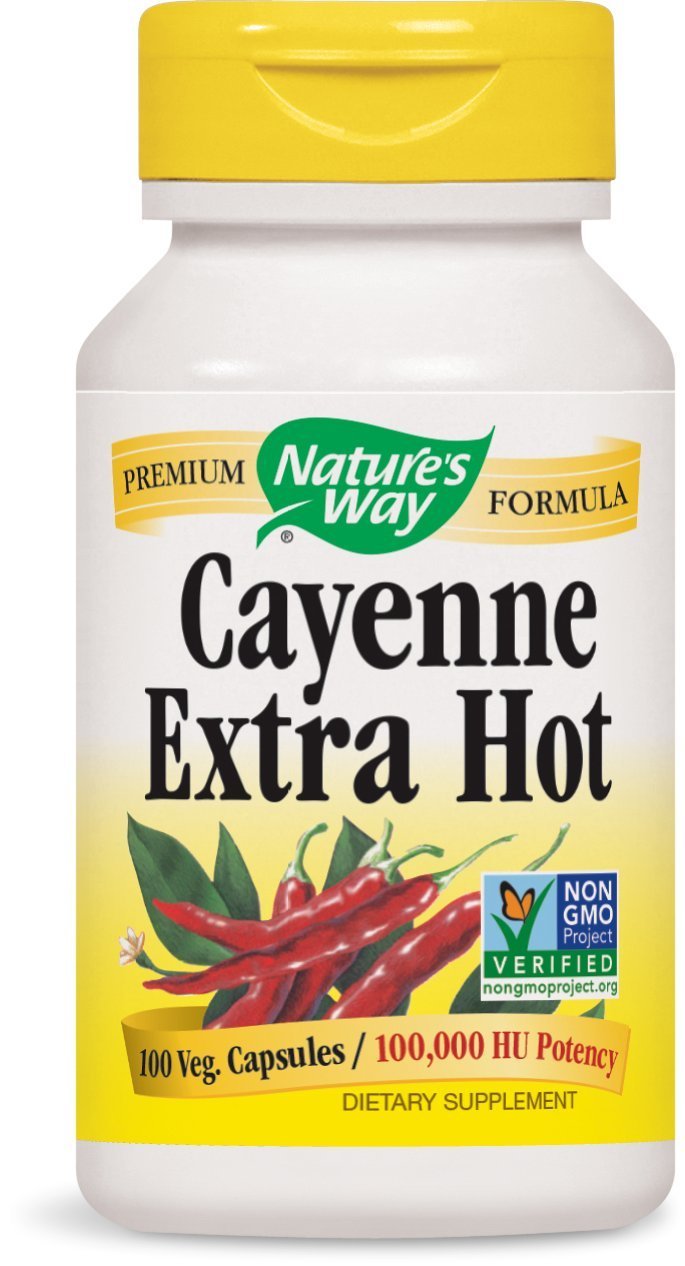 Nature's Way Premium Blend Cayenne Extra Hot, 450 mg of blend per serving, 100 Vcaps (Packaging May Vary)