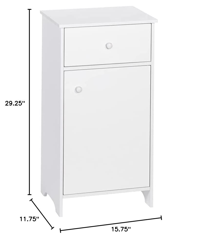 RiverRidge, White Medford Single Door Floor Cabinet with Drawer, One Size