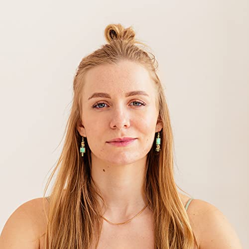 JA.S.JR 14K Gold Plated Designed Dangle Earrings Gold Earrings for Women