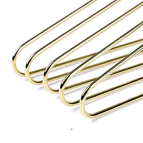 Quality Gold Modern Extra Heavy Duty Metal Hangers β Clothing Thin Compact Hanger β Coated Metal Hangers for Wardrobe β Shirt Pants Slim Hanger - 10 Pack