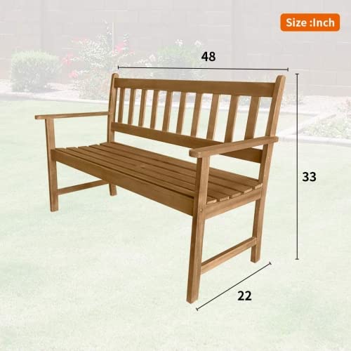 NiamVelo Park Benches for Outside, 3-Person Garden Bench, Rustic Two Person Loveseat Chair, Porch Bench Furniture Memorial Benches Made of Poly Lumber, Patio Bench Suitable for All Weather, 705 lbs