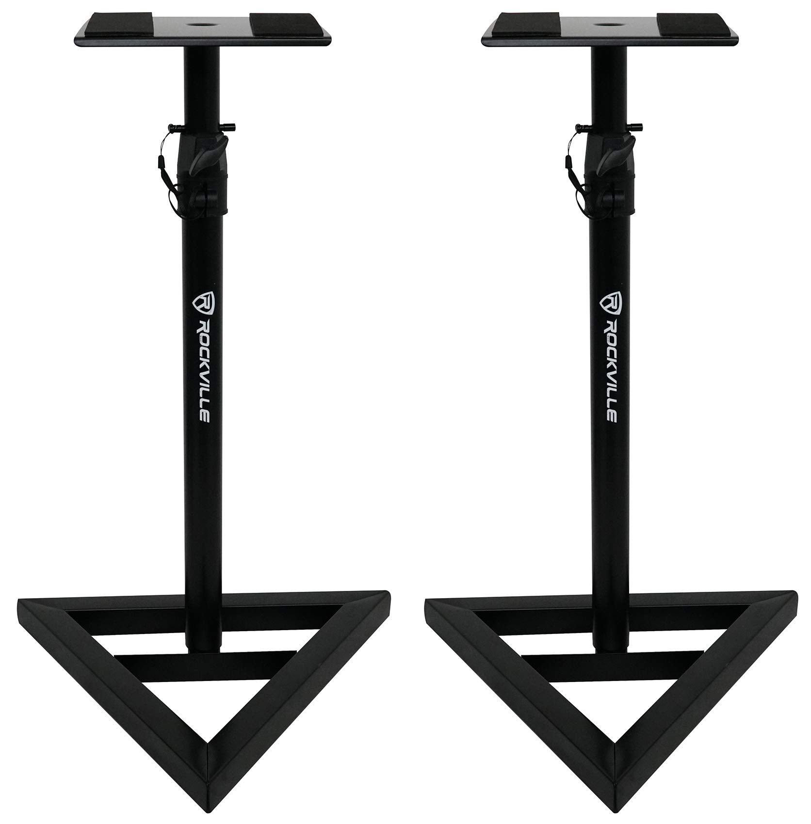 Rockville RVSM1 Pair of Near-Field Studio Monitor Stands w/ Adjustable Height,Black