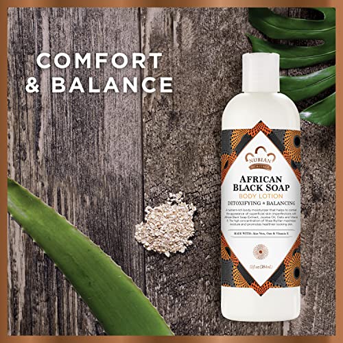Nubian Heritage Body Lotion African Black Soap for Dry Skin Paraben Free Body Moisturizer, 13 oz