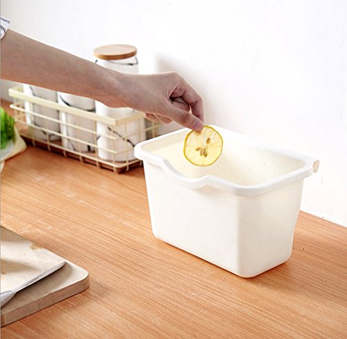 sunliveus 3 Pack Hanging Kitchen Wastebaskets Multipurpose Little Trash Compost Container Recycle Waste Garbage Bins Bowls for Kitchen, Office, Bathroom, Bedroom Drawers Cabinets Storage (White)