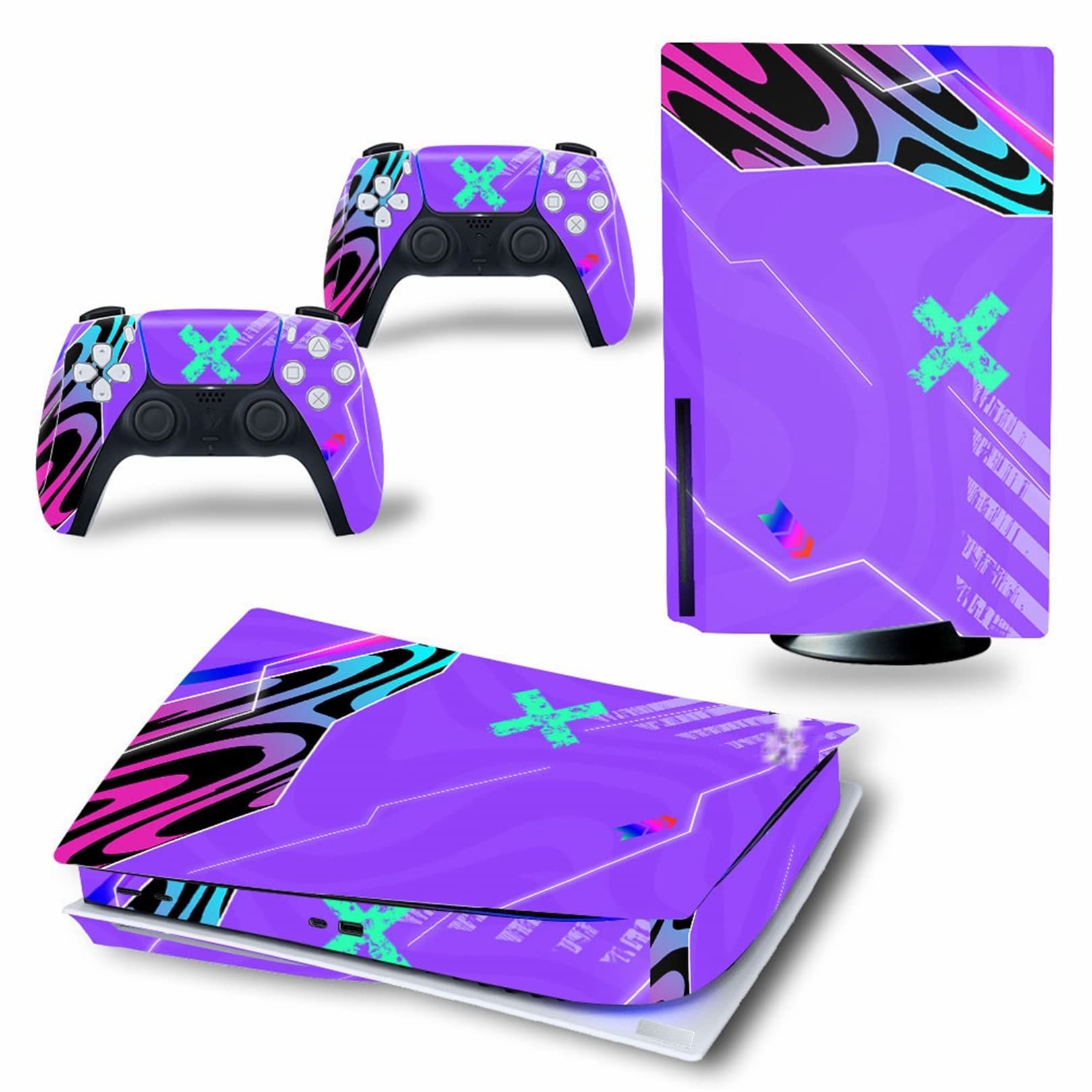 WREXIL LEEWEE for PS5 Skin Disc Edition & Digital Edition Console and Controller Vinyl Cover Skins Wraps Scratch Resistant, Compatible 32355 No Foaming (Size : Digital Edition)
