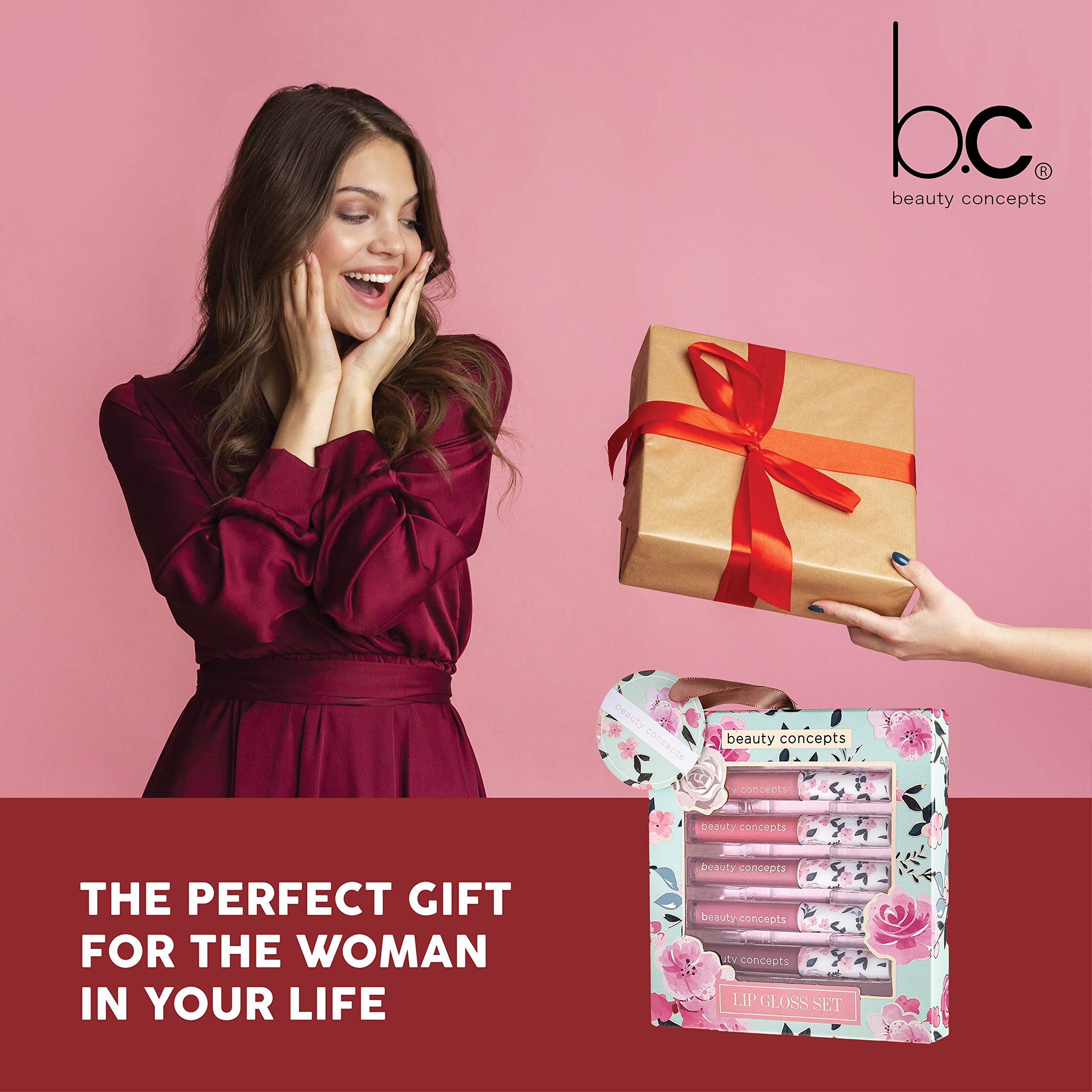 Beauty Concepts Lip Gloss Collection – Shimmering, Glossy Lip Makeup Set for a Radiant Finish, Pink and Red Collection
