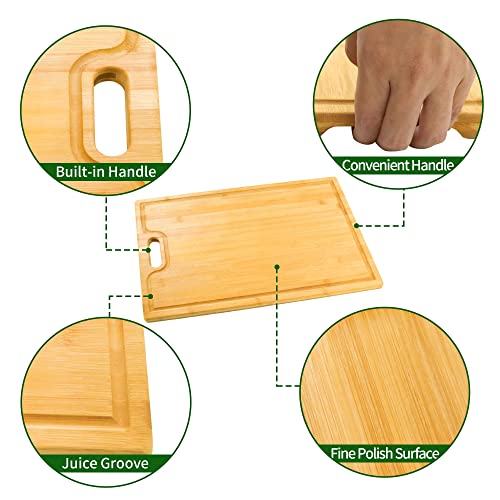 VaeFae 24 x 16 Inch XXX-Large Bamboo Cutting Board with Cutout Handle and Juice Groove, Heavy Kitchen Chopping Board for Meat and Vegetables