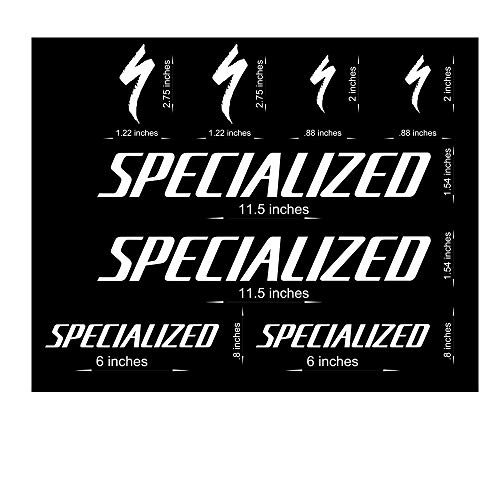 Stickerboy Specialized Road, Mountain, Downhill Bike Sticker/Decal Laptop, Helmet, Bicycle, car (White)