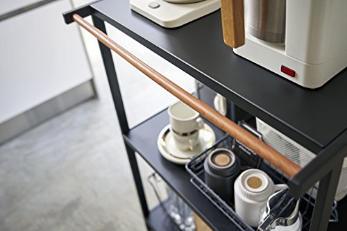 YAMAZAKI Home 3-Tiered Storage Rack-Kitchen Shelf Organizer | Steel | Short | Shelving, Black
