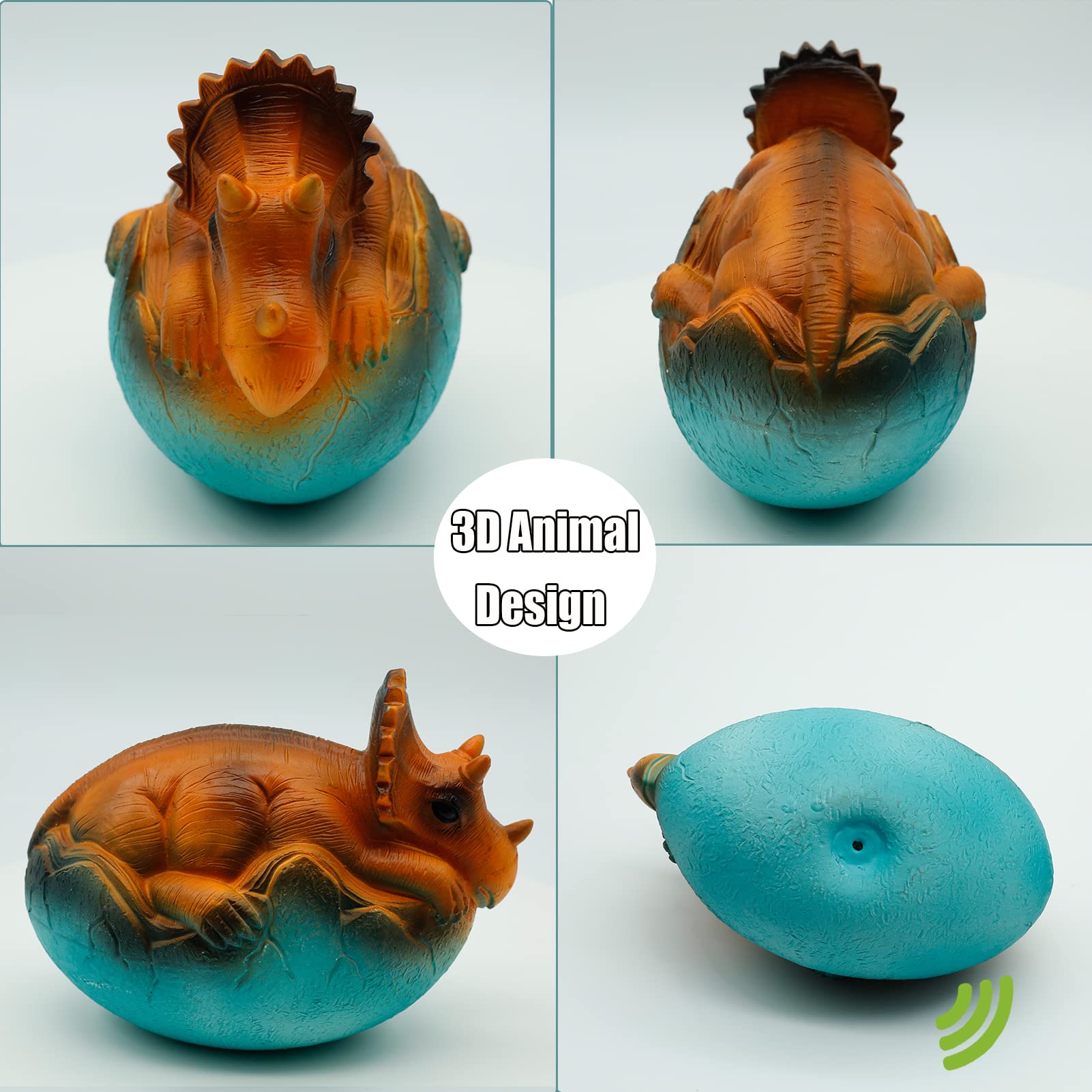 Jumbostone Squeaky Latex Dinosaur Egg Dog Toy, Soft Rubber Puppy Chew Squeaky Toys,Fetch Interactive Play Balls Toy for Puppy Small Medium Large Pets Dog