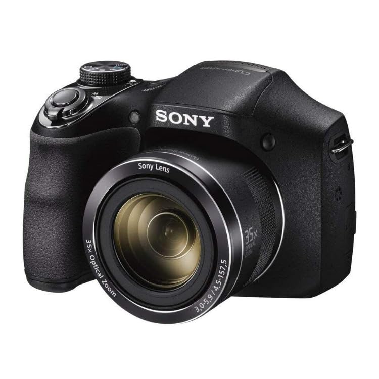 Sony Cyber-Shot DSC-H300 20.1 MP 35x Zoom Digital Camera (Certified Refurbished) with 64GB SD Card,Padded Camera case with accesory kit, and Rapid Travel Charger with 4AA Batteries Bundle (5 Items)
