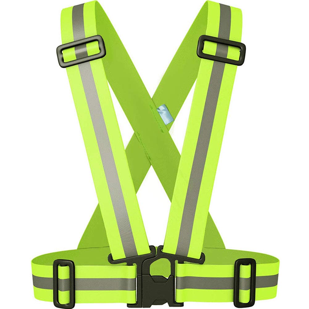 Shinecailife Extra Wide/Big High Visibility Safety Reflective Vest,2" Wide Strap,0.8" Wide Reflective Strip,Adjustable,Elastic for Safety Running,Construction,Cycling,Walking,Size 4-22(S-2XL)
