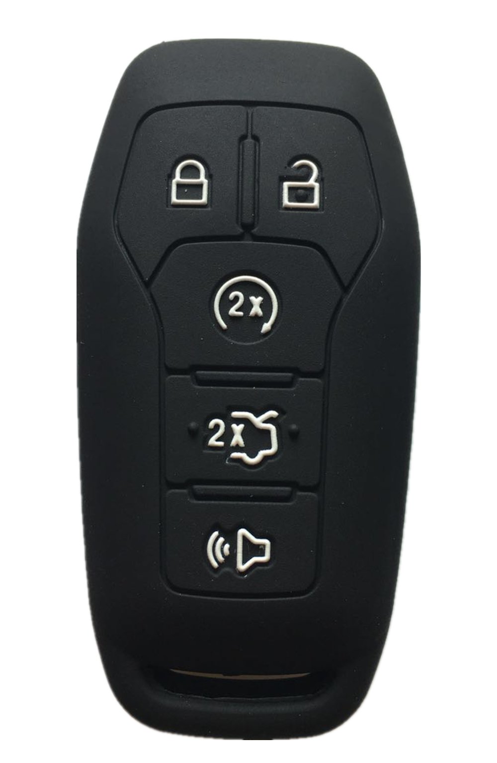 Ford Mustang Key Fob Cover: Silicone Car Remote Case Fit for Ford Mustang Fusion Exploer Edge F150 Lincoln MKZ MKX MKC | Black Rpkey Key Fob Shell Protector