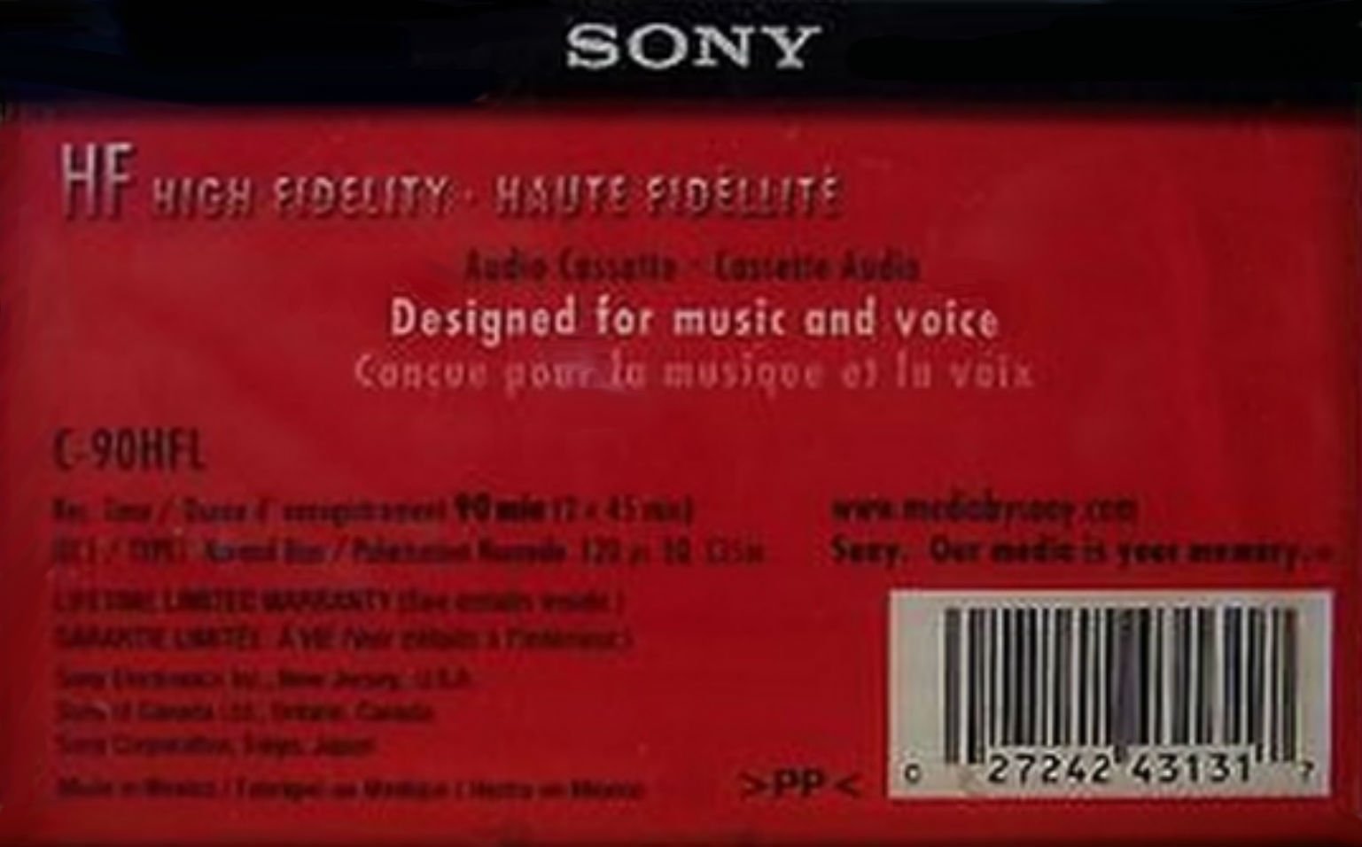 Sony C90HFR/2 90 Minute HF Audio Tape (Hang Tab)