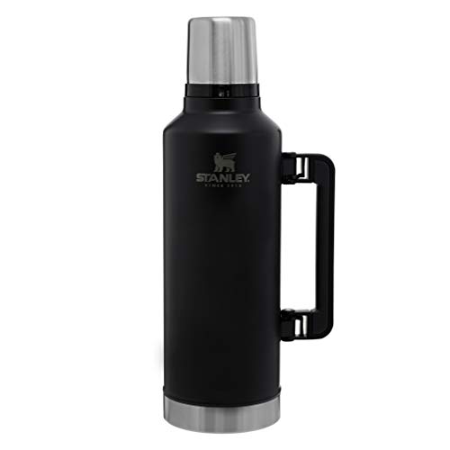 Stanley Classic Vacuum Insulated Wide Mouth Bottle - BPA-Free 18/8 Stainless Steel Thermos for Cold & Hot Beverages – Keeps Liquid Hot or Cold for Up to 24 Hours – Matte Black, 2.5qt