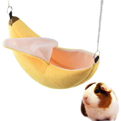 UEETEK Harmster Hammock,Banana Hamster Bed House Small Animal Warm Bed House Cage Nest Hamster Accessories
