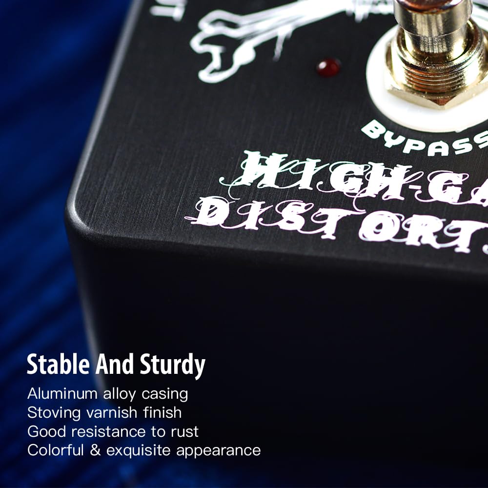JOYO High Gain Distortion Pedal from AC/DC Crunch to Heavy Metal with Full Range EQ for Electric Guitar Effect - Bypass (JF-04)