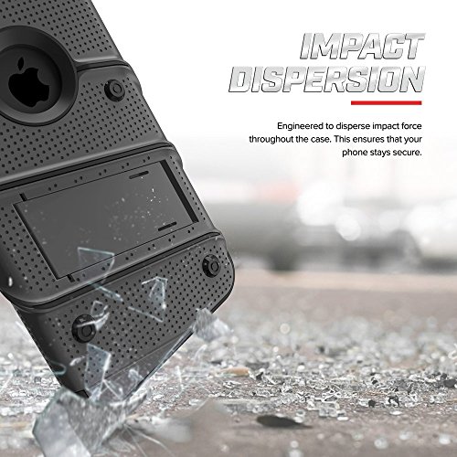 Zizo Bolt Series Compatible with iPhone Xs Max case Military Grade Drop Tested with Tempered Glass Screen Protector Holster Kickstand Gun Metal Gray