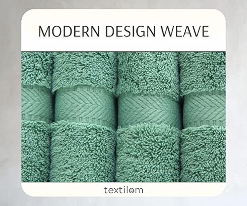 TEXTILOM Turkish Hand Towels for Bathroom β Hotel and Spa Quality & Soft & Absorbent & Quick Dry Bathroom Hand Towels β 100% Cotton Turkish Hand Towel Set of 4 (16 x 28 inches) - Green