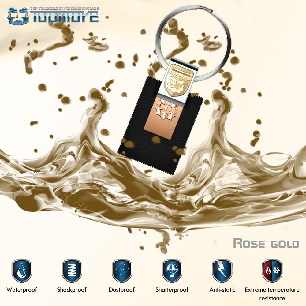 TOPMORE Key Ring ZH Series USB 3.0 Key Ring Design Flash Drive Key Chain Memory Stick (64 GB, Rose Gold)