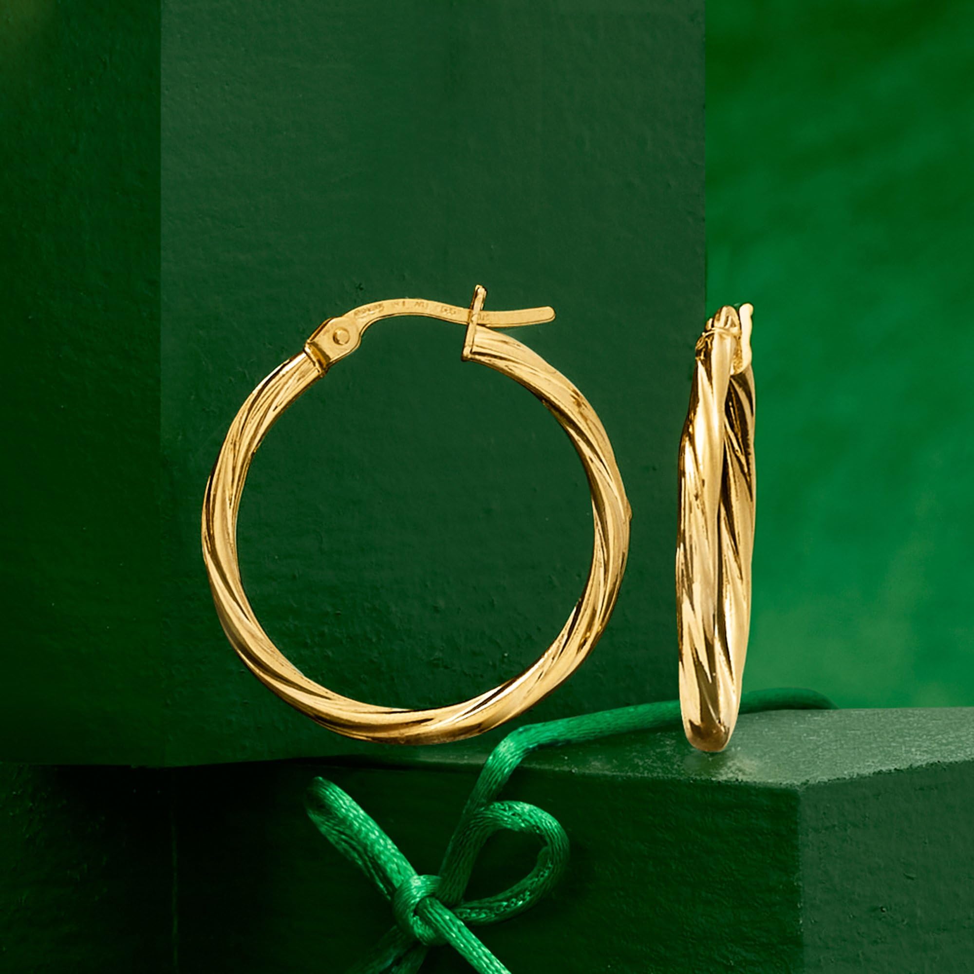 Ross-Simons Italian 14kt Yellow Gold Twisted Hoop Earrings