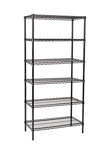 Omega 12" Deep x 36" Wide x 74" High 6 Tier Black Starter Shelving Unit