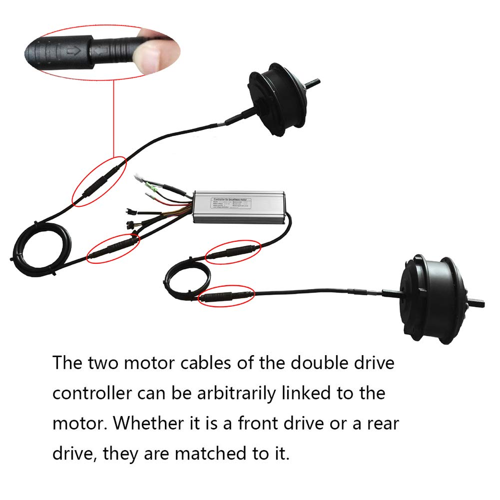 Shanrya Electric Bicycle Controller, Oractical Double‑Drive Controller, for E-Bike Bike Parts Bicycle 17A
