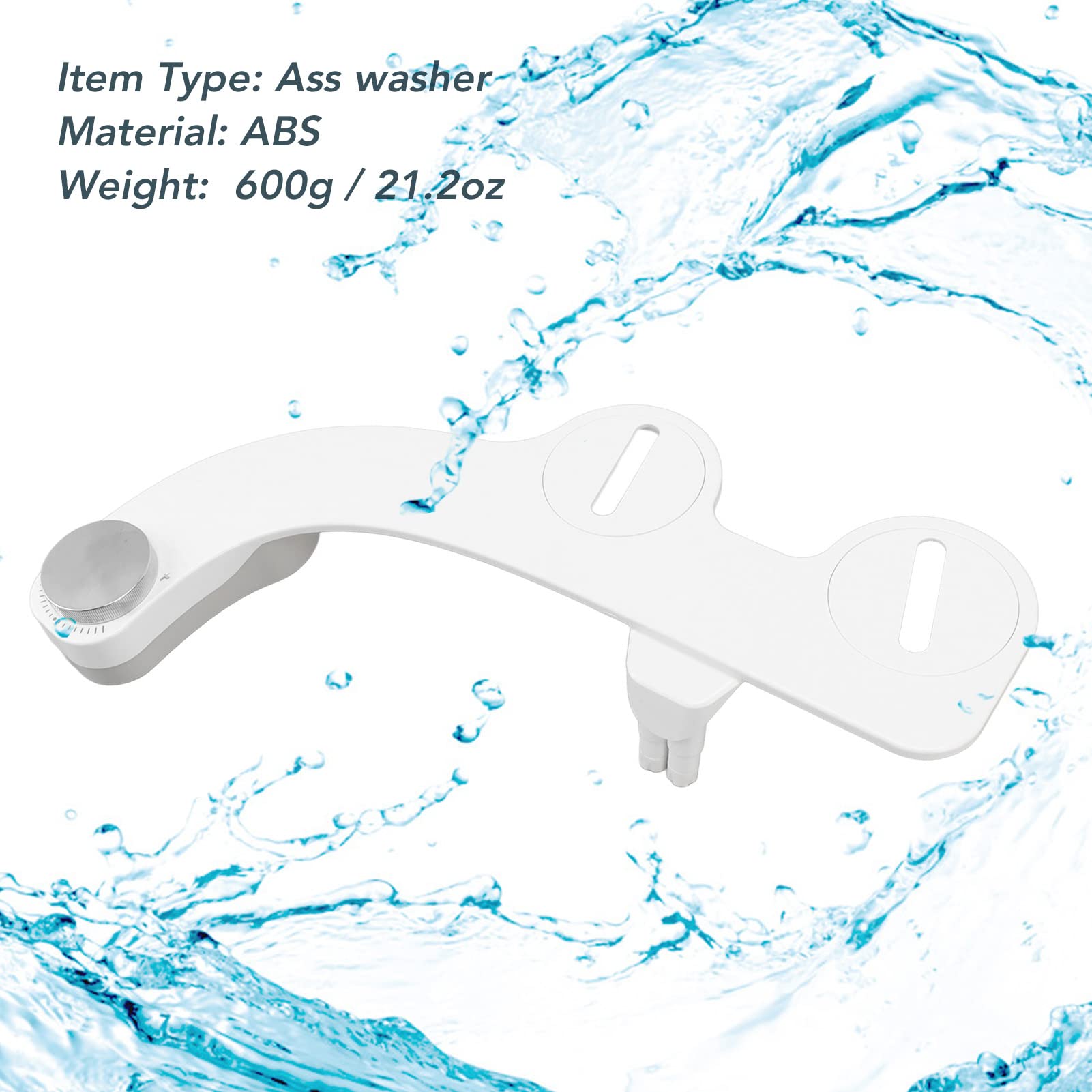 YWBL-WH Bidet Toilet Attachment Ass Washer Bidet with Self Nozzle, 7/8 Copper Tee