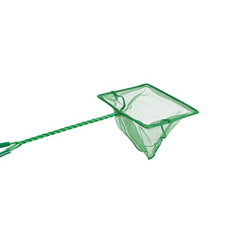 Tugaizi Aquarium Fish Net Fine Quick Catch Mesh Nylon Fishing Catch Nets with Plastic Handle - Green (3in, 4in,5in, 6in)