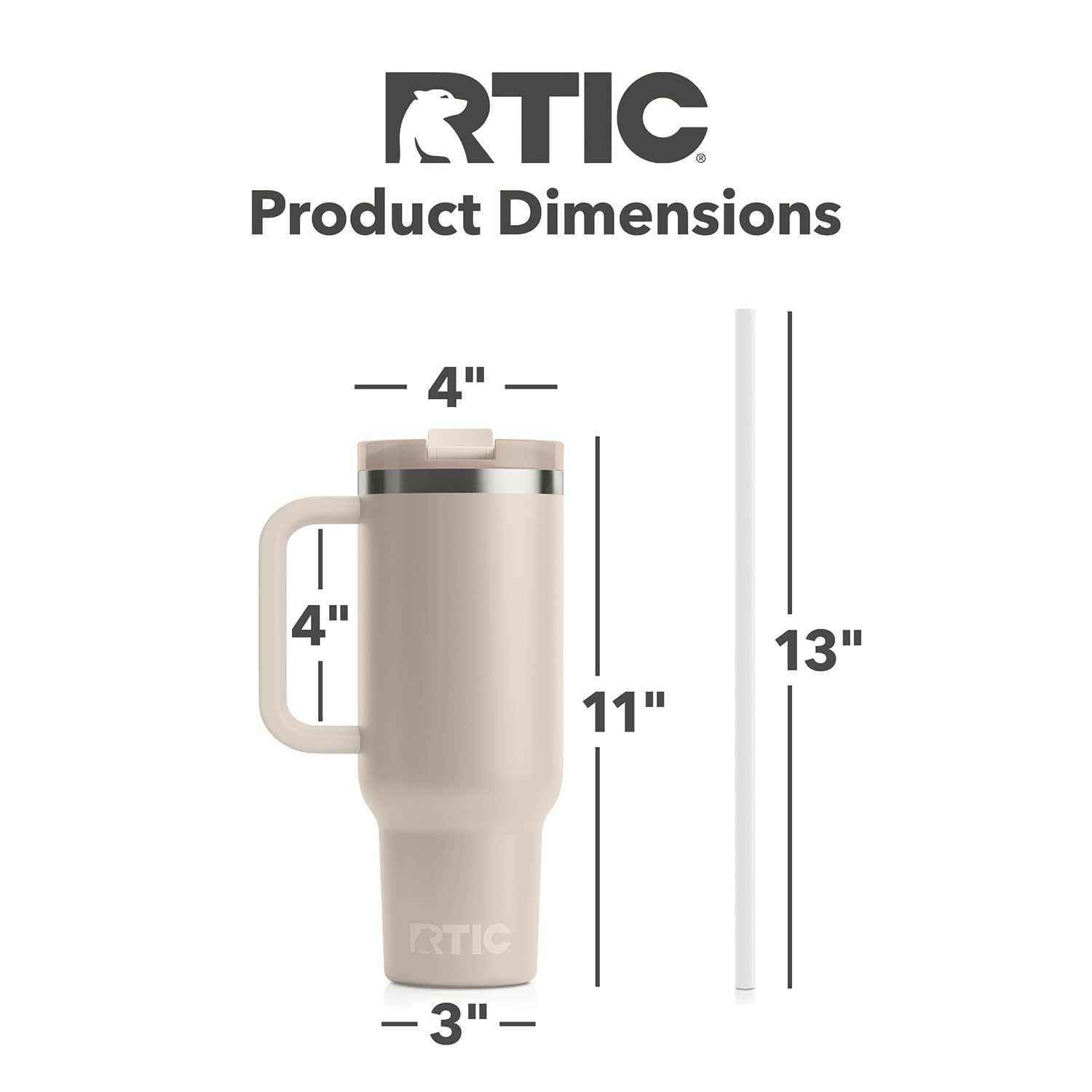RTIC 40 oz Road Trip Tumbler Double-Walled Insulated Stainless Steel Portable Travel Coffee Mug Cup with Lid, Handle and Straw, Ceramic-Lined, Olive Midnight Camo