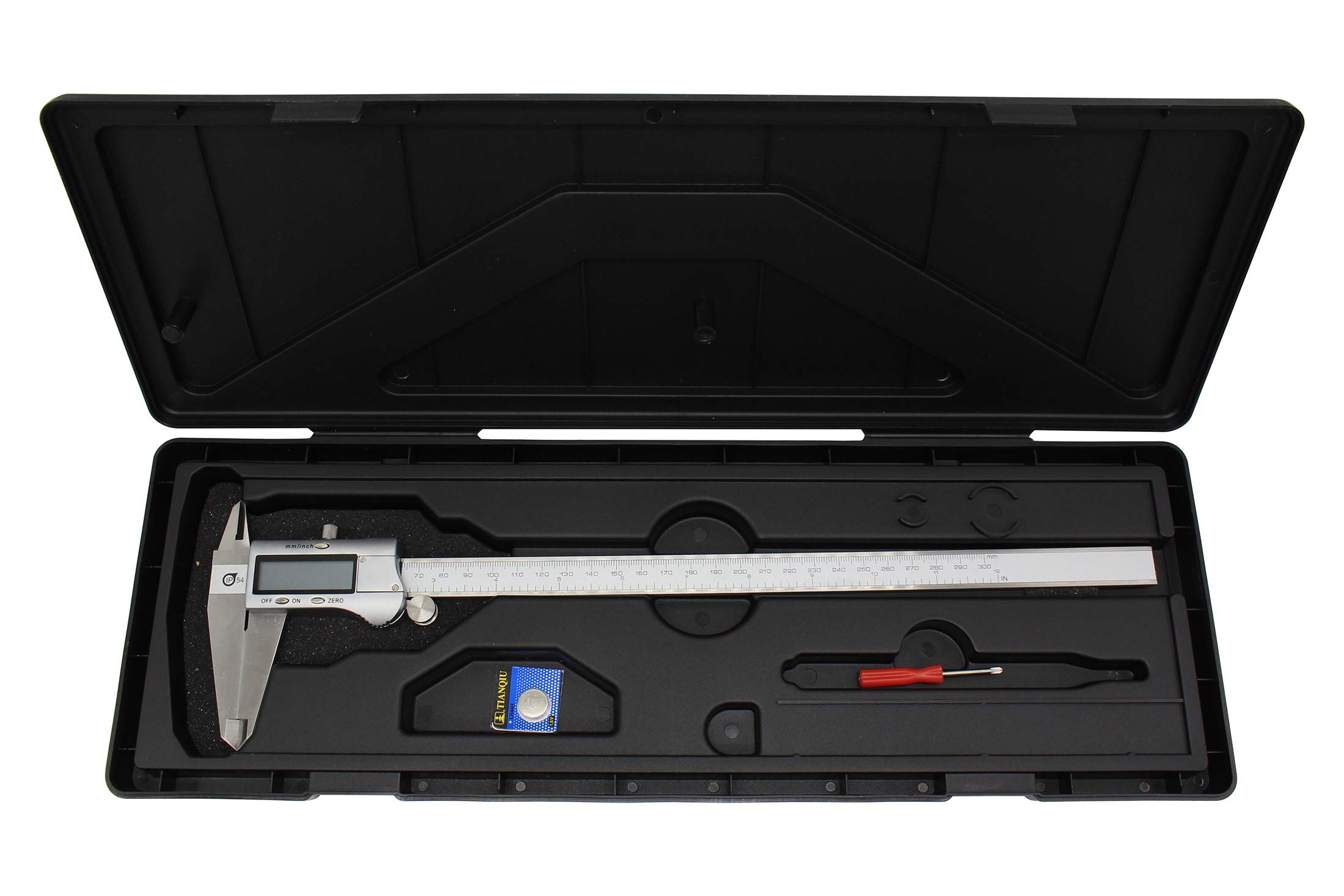 WONDERSUNM Digital Caliper IP54 Waterproof Digital Calipers 0-12inches/0-300mm with Stainless Steel Inch/Metric Conversion Caliper Measuring Tools