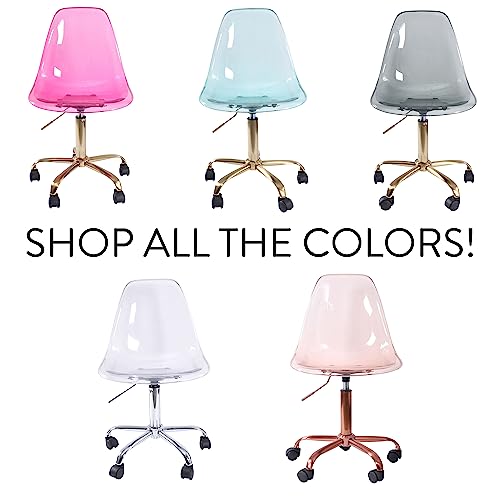 Urban Shop Acrylic Rolling Chair, Black